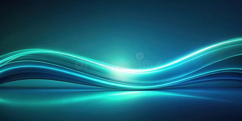 Abstract Teal and Blue Glowing Wave Background Design. Generative AI ...