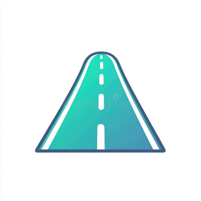 Abstract Teal and Blue Gradient Road Illustration Stock Illustration ...