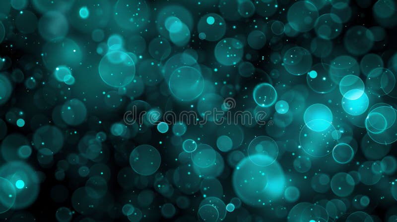 Abstract Teal Bokeh Background with Glowing Light Particles is Visually ...