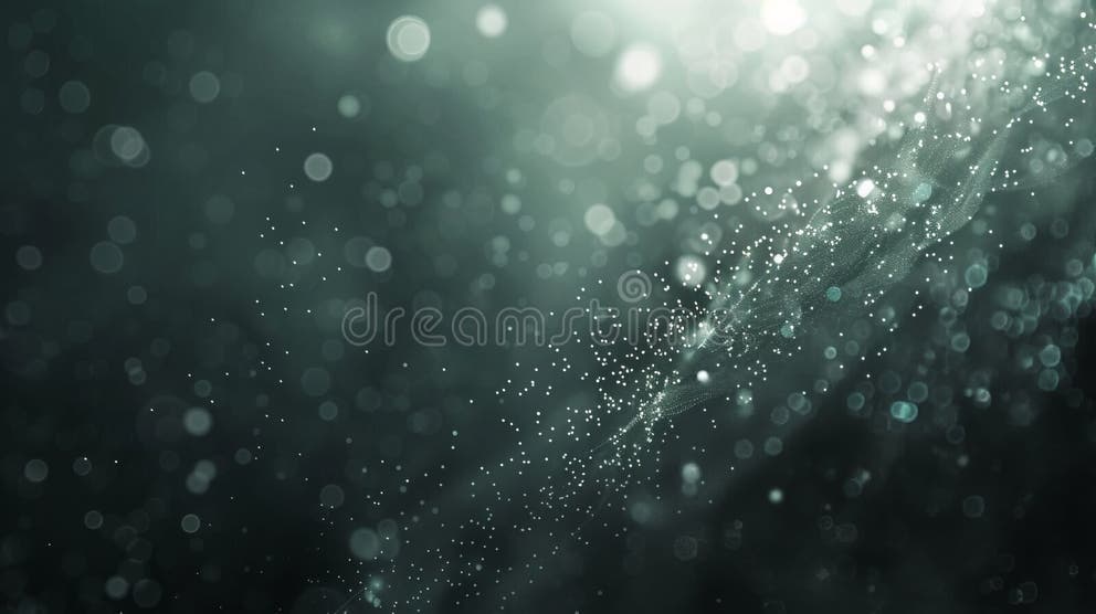 Abstract Teal Bokeh: Digital Particle Network for Technology ...