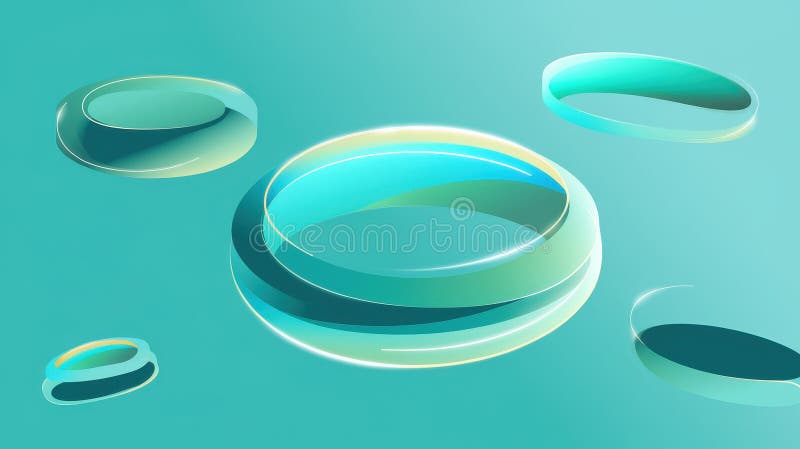 Abstract Teal Circles Floating in a Serene, Modern Design, Creating a ...