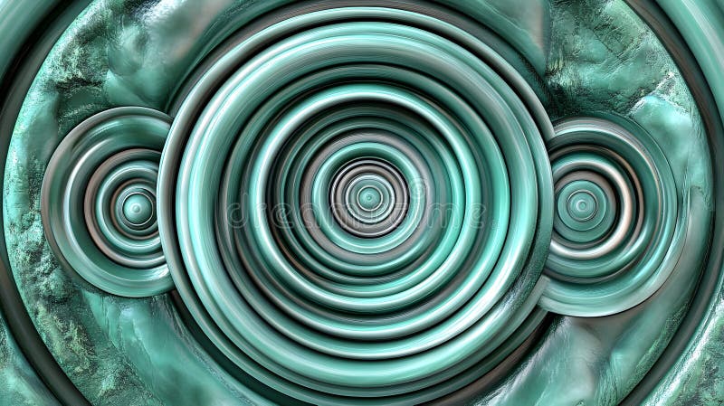 Abstract Teal Concentric Circles 3D Render, Royalty Free Image Stock Illustration - Illustration ...