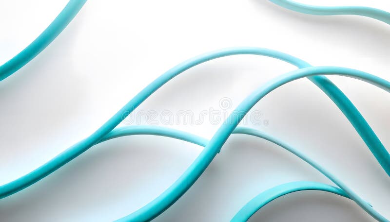 Abstract Teal Curves on White Background: a Study in Smooth Lines and ...