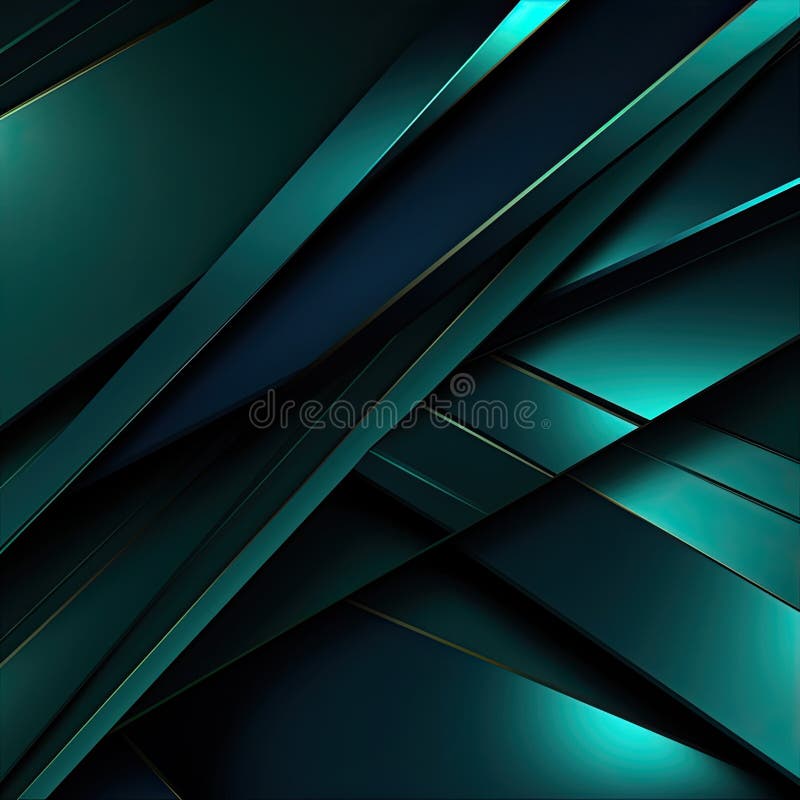 Abstract Teal and Dark Blue Geometric Design with Layered Shapes Stock ...