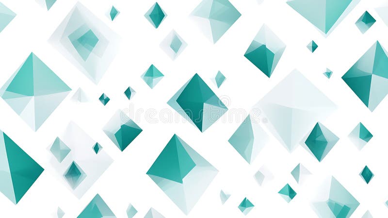 Abstract Teal Diamond Shape Pattern on White, Geometric Modern ...