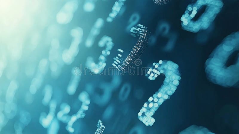 Abstract Teal Digital Background with Floating Numbers and Letters ...