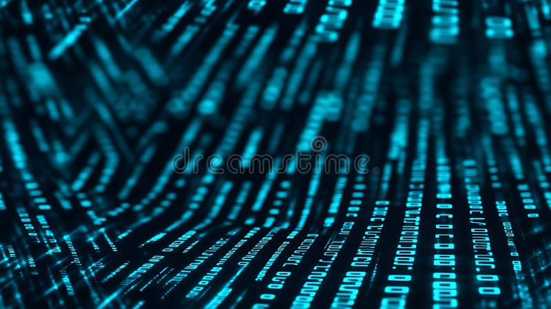 Abstract Teal Digital Data Stream Background Stock Illustration ...