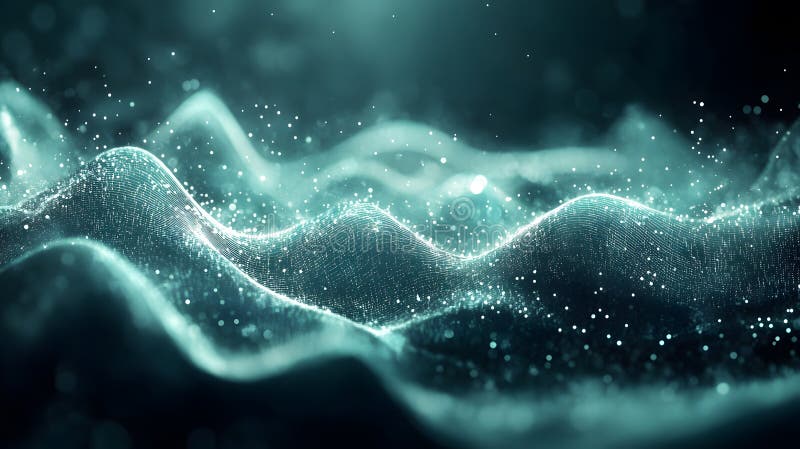 Abstract Teal Digital Wave Background Data Technology Network AI AI ...