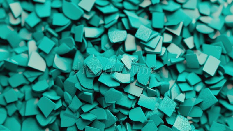 Abstract Teal Geometric Shapes Background Irregular Fragments 3D Render ...