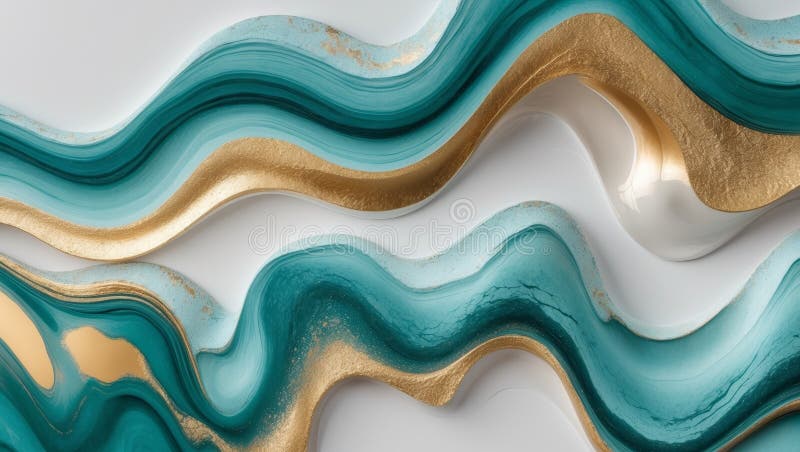 Abstract Teal and Gold Liquid Marble Texture Stock Photo - Image of ...