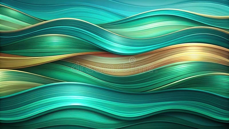 Abstract Teal and Gold Wave Pattern Background Design. Generative AI ...