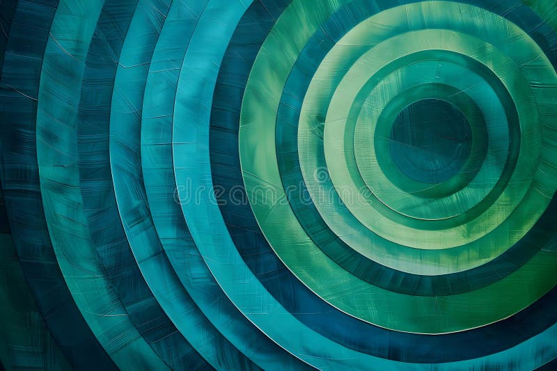 Abstract Teal and Green Concentric Circles, a Visual Exploration of ...