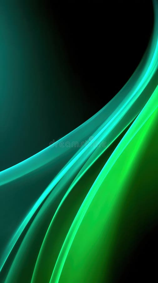 Abstract Teal and Green Flowing Wave Gradient on Transparent Background ...