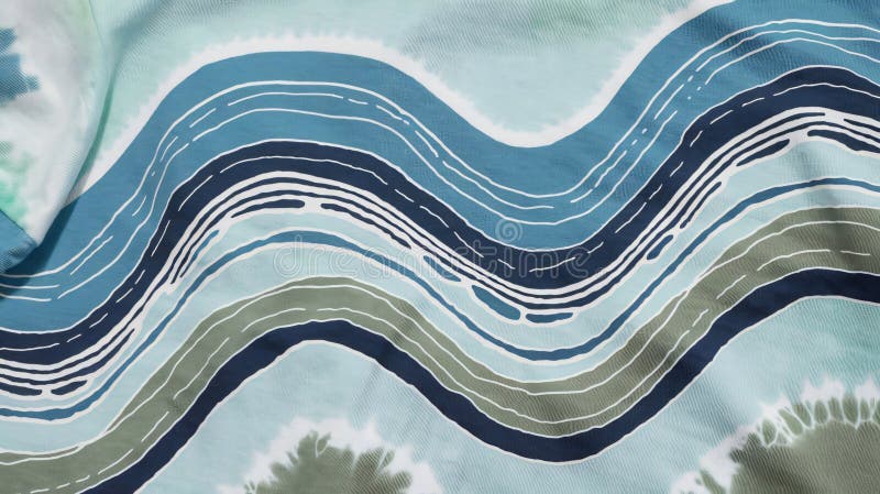 Abstract Teal and Green Wave Pattern Fabric Good Resolution Stock Photo ...