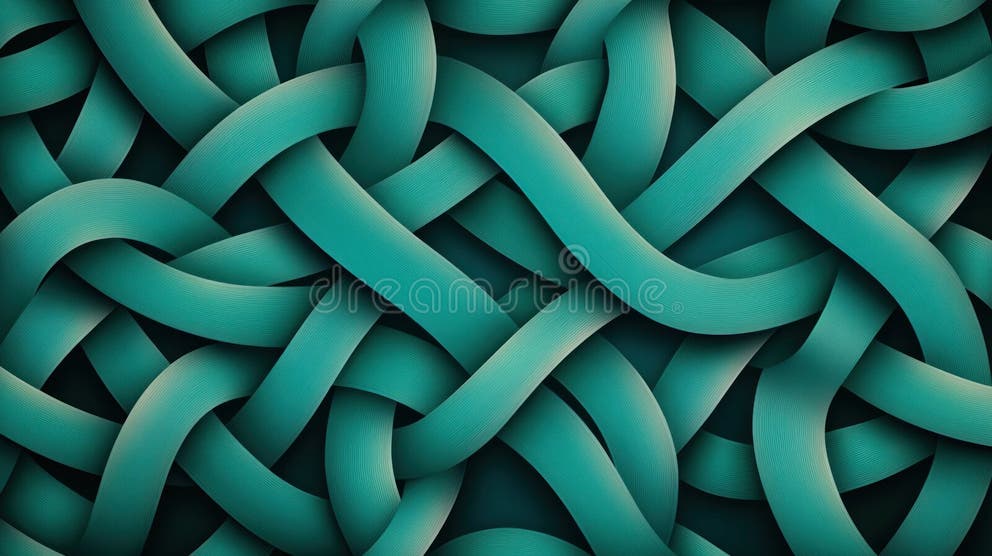 Abstract Teal Interwoven Bands Background Stock Illustration ...