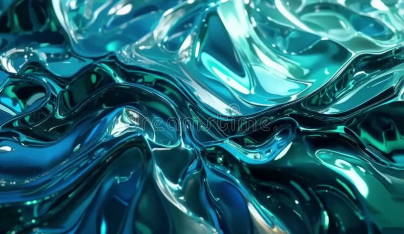 Abstract Teal Liquid Metal Swirls: a Stunning Visual of Flowing ...