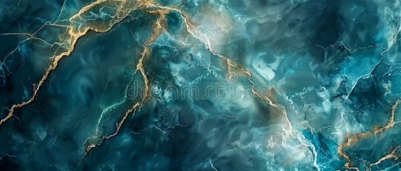 Abstract Teal Marble Texture with Gold Veins Stock Illustration ...