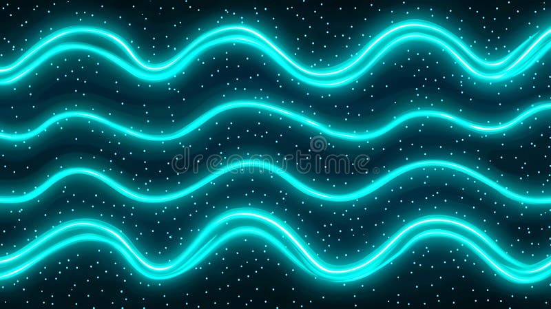 Abstract Cyan Waves Glowing Dark Space Stock Photos - Free & Royalty ...