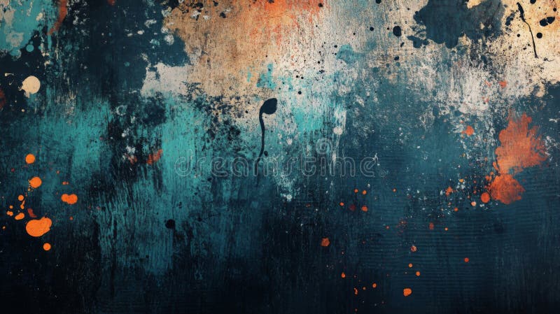 Abstract Teal Orange Paint Splatter Texture Background Stock ...