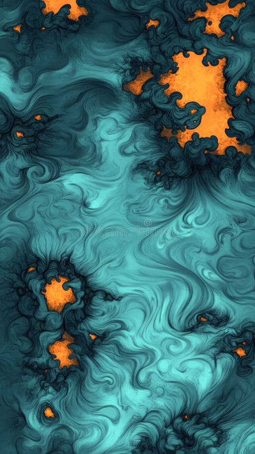 Abstract Teal and Orange Swirling Pattern Creates a Dynamic Visual ...