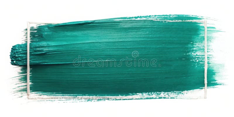 Abstract Teal Paint Stroke Framed with a White Border. Generative AI ...