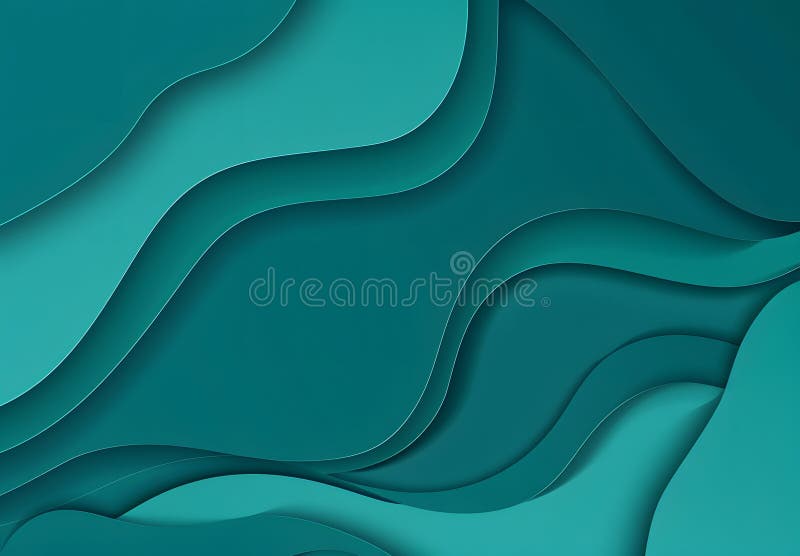 Abstract Teal Paper Layers Background Stock Illustration - Illustration ...