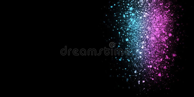 Abstract Teal Pink Glitter Explosion on Black Background Stock ...