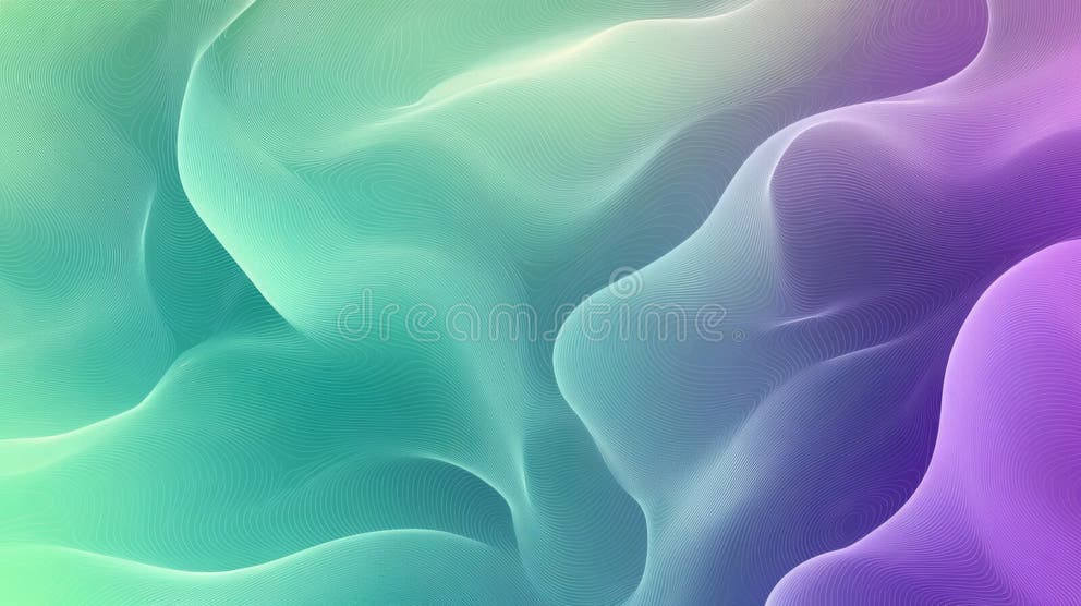 Abstract Teal Purple Gradient Background with Flowing Waves Stock ...