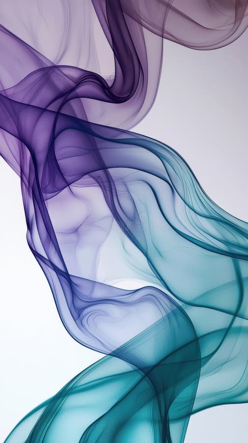 Abstract Teal and Purple Swirling Smoke Design Stock Illustration ...