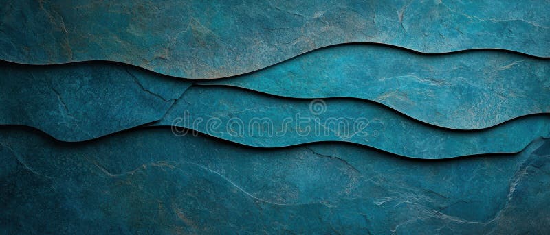 Abstract Teal Stone Background with Wavy Layers. Stock Illustration ...