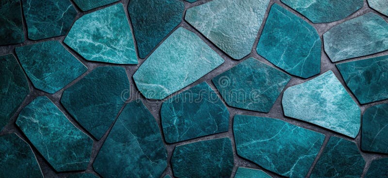 Abstract Teal Stone Tile Pattern Background Stock Illustration ...