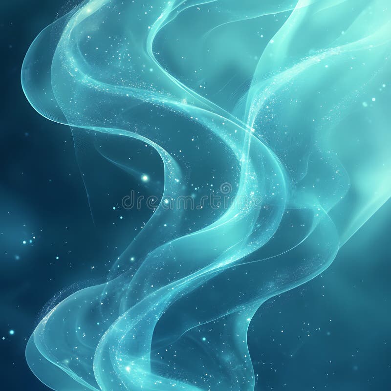 Abstract Teal Swirling Light Energy Flow Design Stock Illustration ...