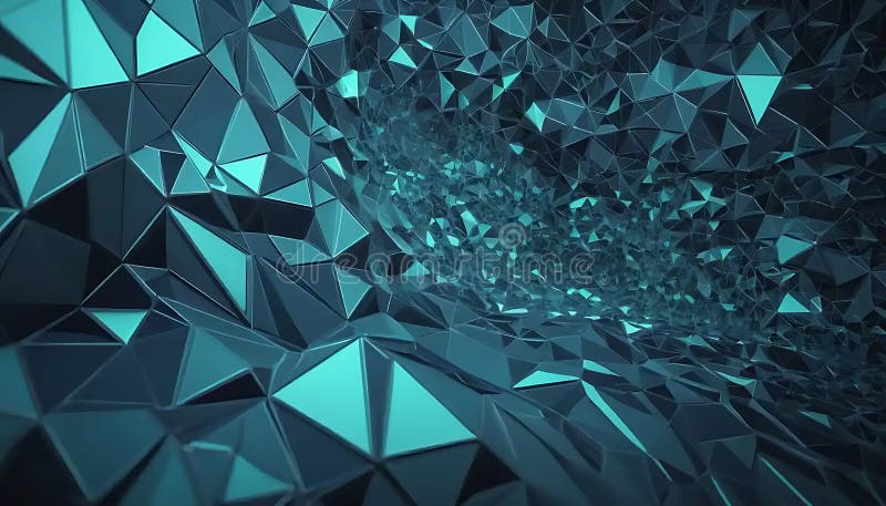 Abstract Teal Triangular Geometric Pattern Background Stock ...