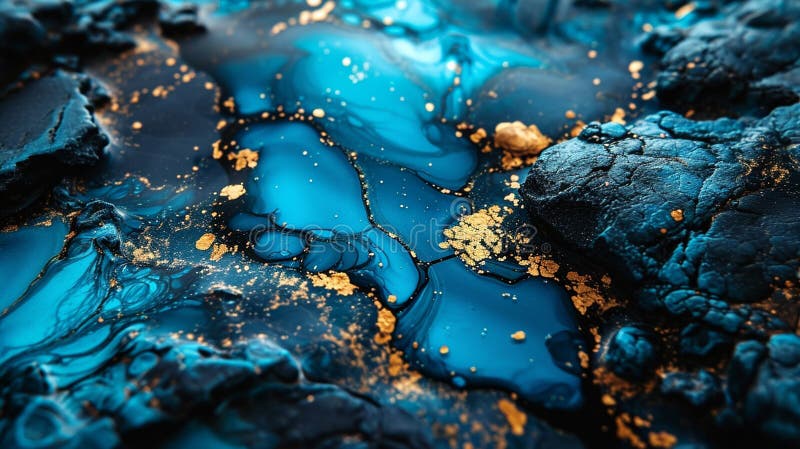 Abstract Teal Turquoise Marbled Alcohol Ink Drawing Effect Stock Photo ...