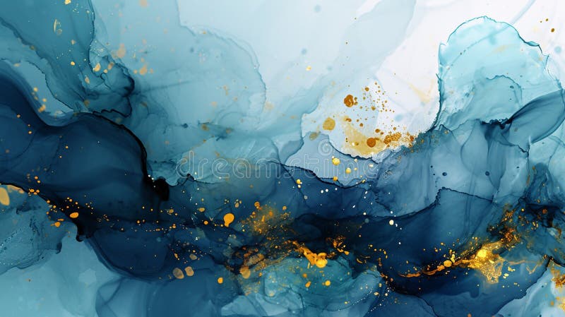 Abstract Teal Turquoise Marbled Alcohol Ink Drawing Effect Stock Photo ...