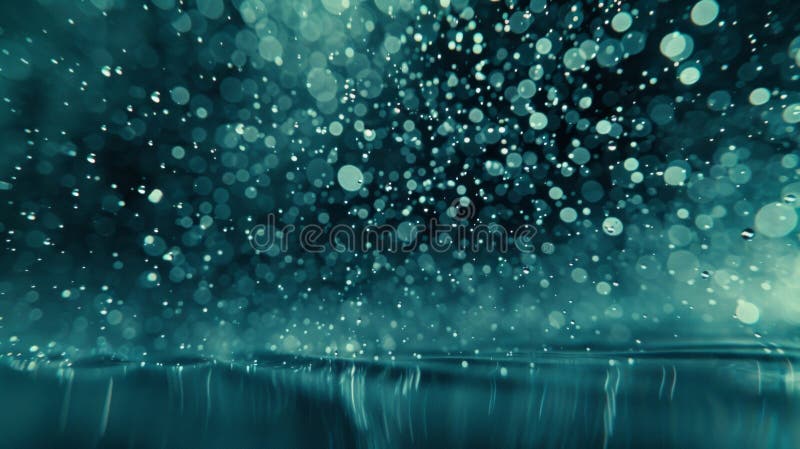 Abstract Teal Water Bokeh Background, Sparkling Bubbles Texture ...