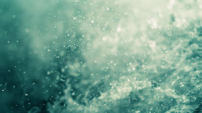 Abstract Teal Water Texture: Bokeh Background with Sparkling Drops ...