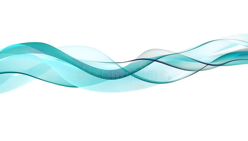 Abstract Teal Wave Design for Modern Background Stock Illustration ...