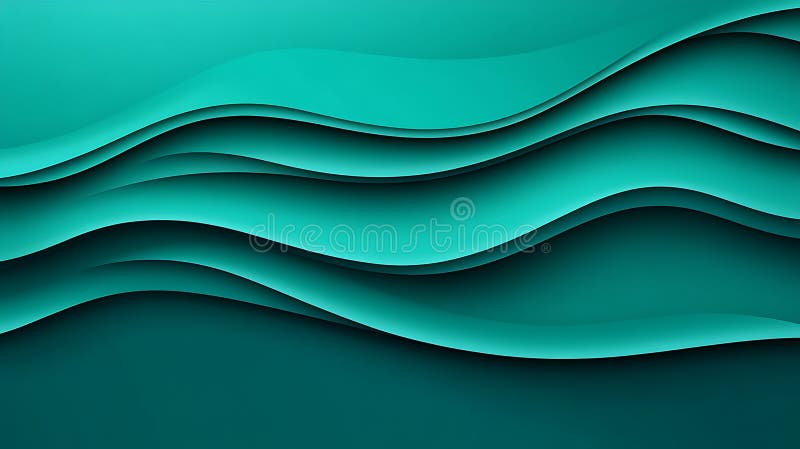 Abstract Teal Wave Layers Background Design Stock Image - Image of ...