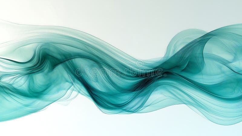 Abstract Teal Wave Pattern on Light Background Stock Illustration ...