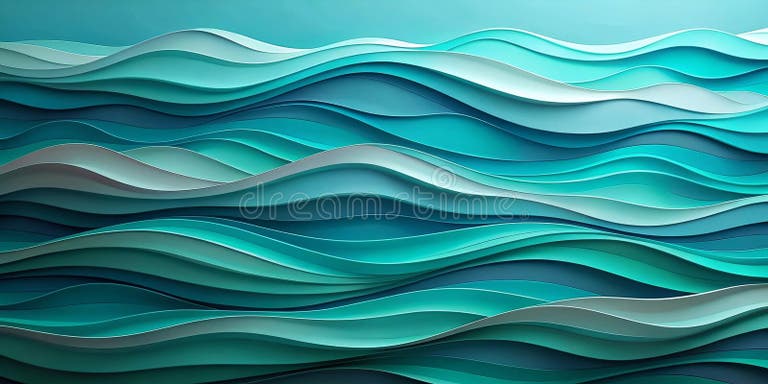 Abstract Teal Wave Pattern Serene Undulating Design for Backgrounds ...