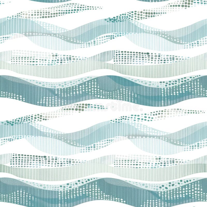 Abstract Teal Wave Patterns with Halftone Design Stock Image - Image of ...