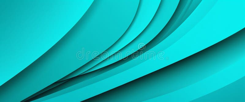 Abstract Teal Waves: Modern Minimalist Design with Flowing Curves Stock ...
