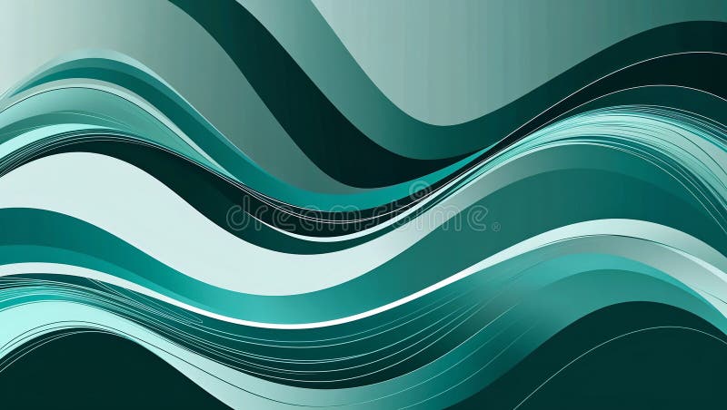 Abstract Teal Wavy Lines Background Stock Illustration - Illustration ...