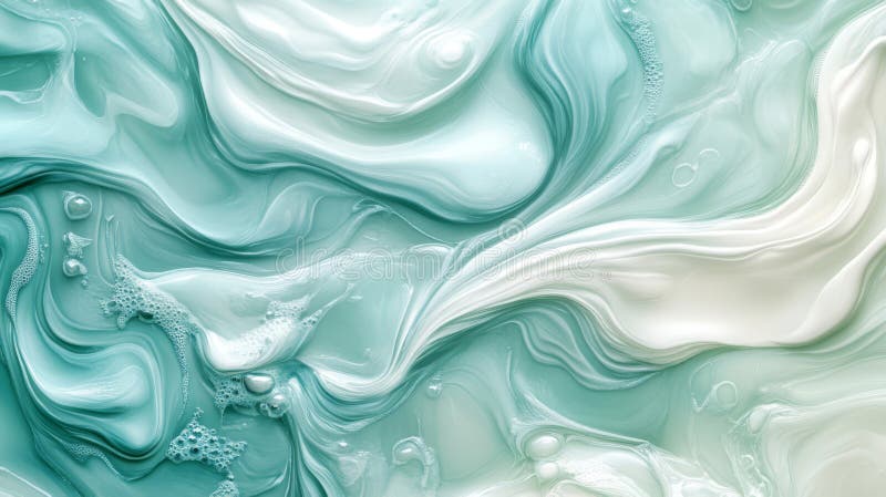 Abstract Teal and White Fluid Marble Texture Background Stock ...