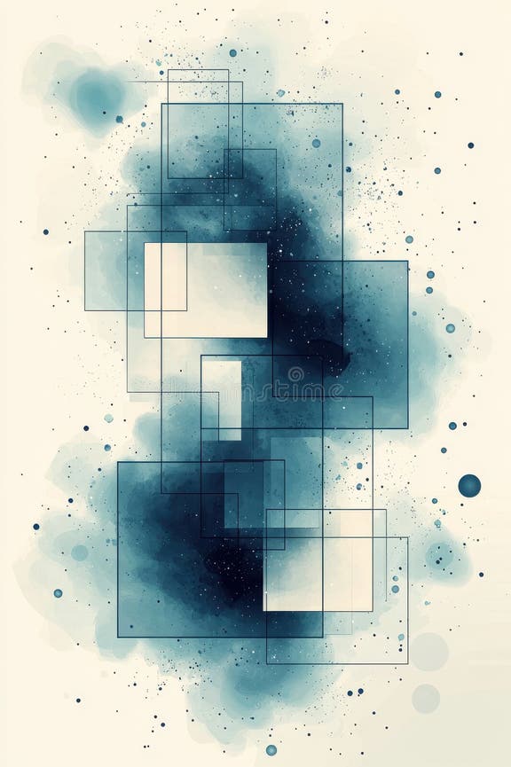 Abstract Teal and White Geometric Background Design Stock Photo - Image ...