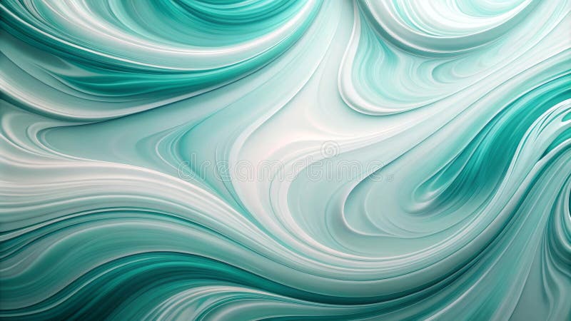 Abstract Teal and White Swirling Liquid Pattern Design. Generative AI ...