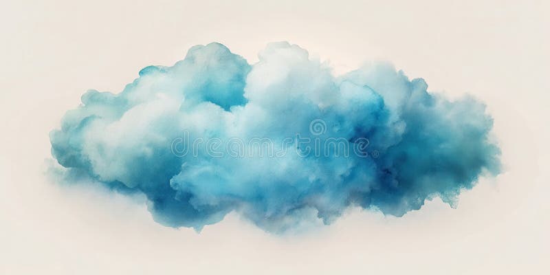 Abstract Teal and White Watercolor Cloud Design for Backgrounds ...