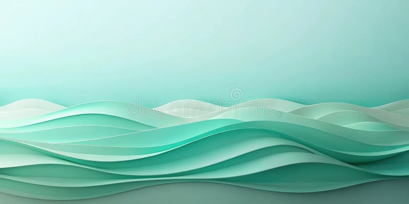 Abstract Teal and White Wave Pattern Background Design. Generative AI ...