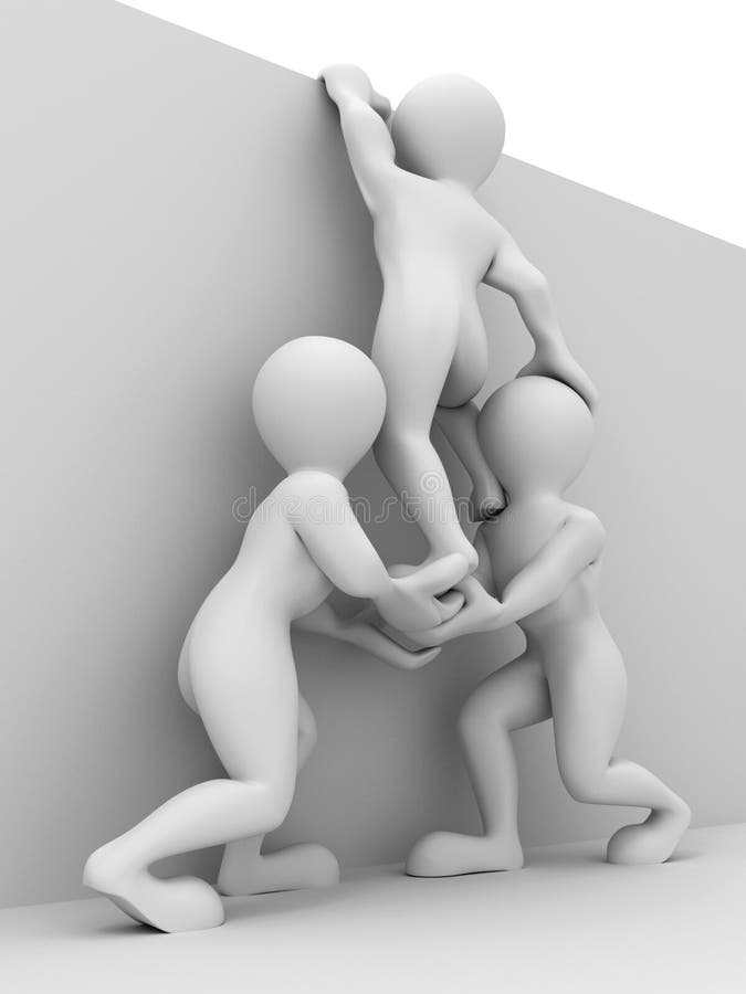 Three men. Teamwork stock illustration. Illustration of blue - 9119371